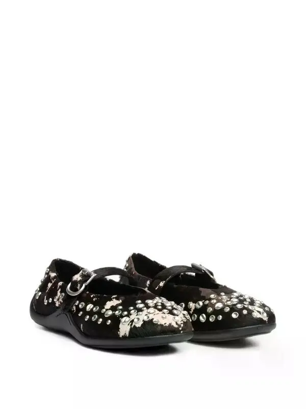 Ash Mimosa Studded Pony-skin Ballet Flats