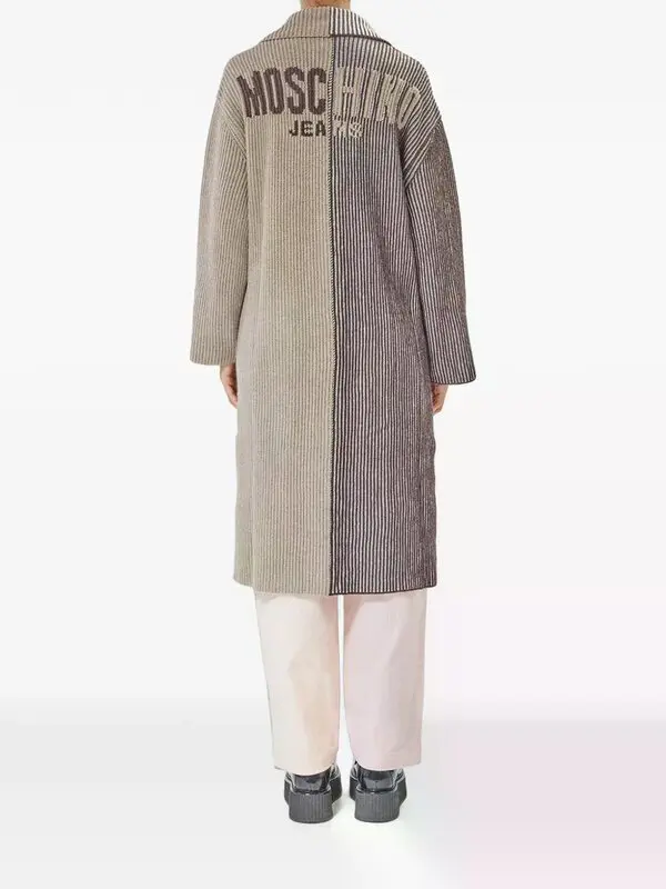 Moschino Intarsia-logo Ribbed Coat