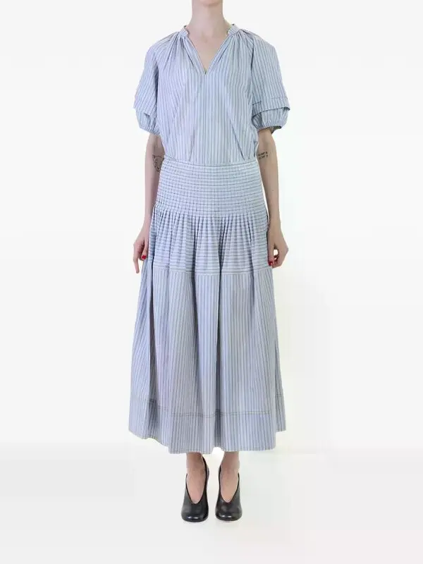 Paul Smith Striped Pleated Maxi Skirt