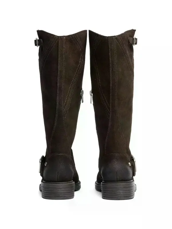 Ash Fuchsia Buckle-detail Biker Boots