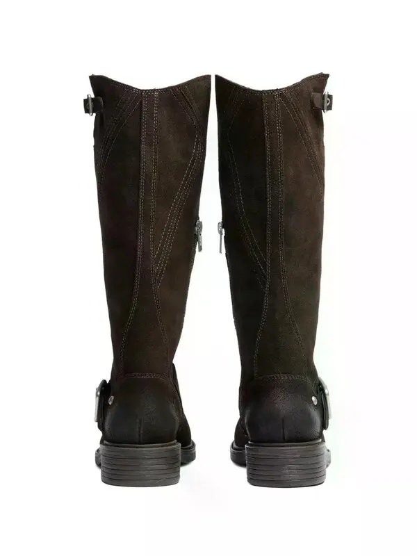 Ash Fuchsia Buckle-detail Biker Boots