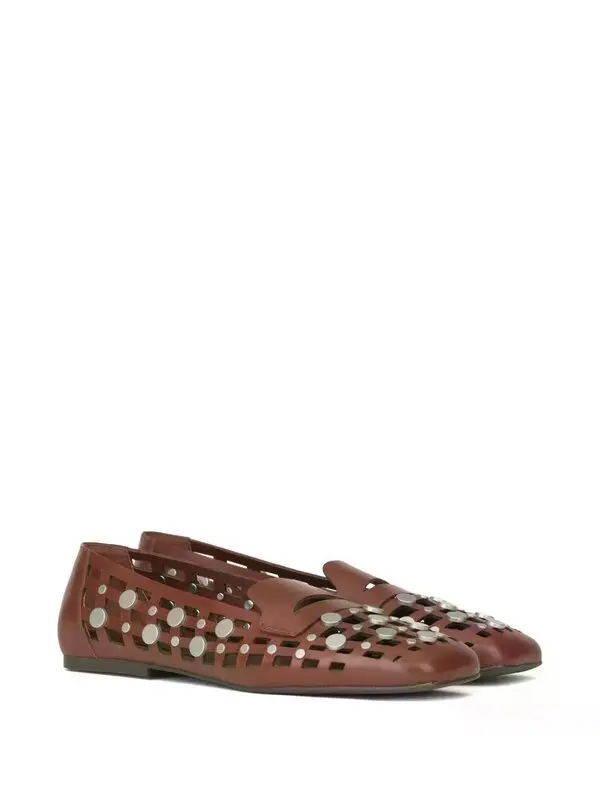 Ash Bali Stud-embellished Cut-out Loafers