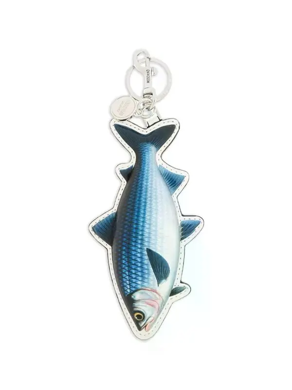 Moschino Fish-motif Keyring - Blue