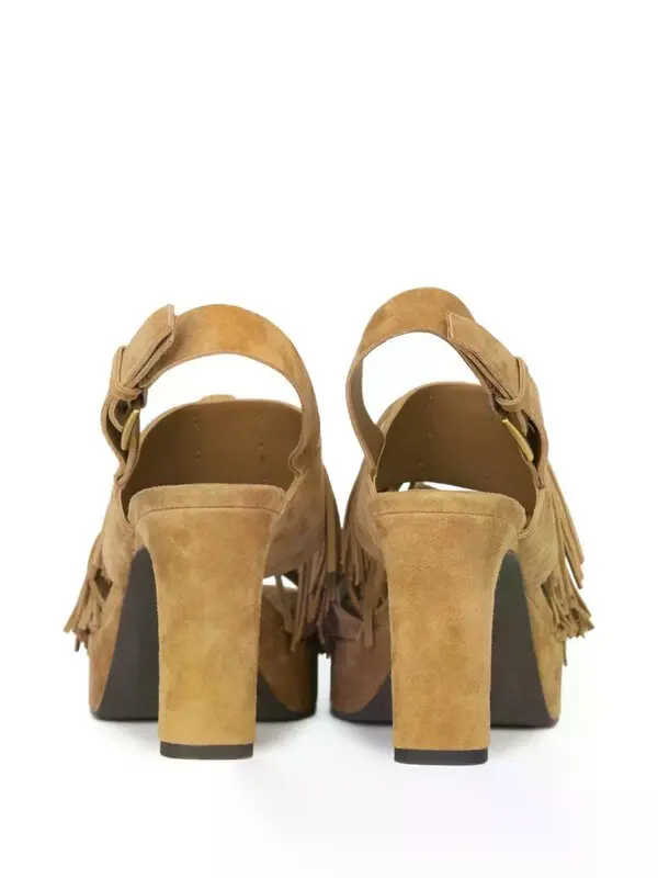 Ash Oprah Fringe-trimmed Heeled Sandals - Brown