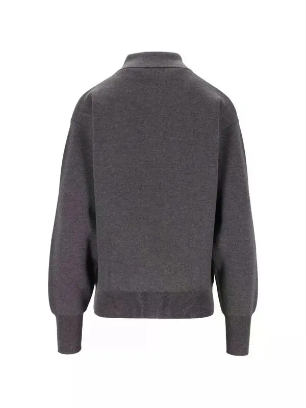 Mauro Grifoni Quarter-zip Wool Polo Shirt - Grey