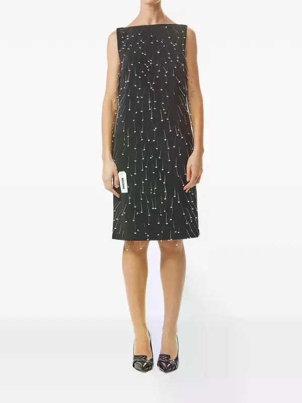 Moschino Tag-pin Shift Midi Dress - Black