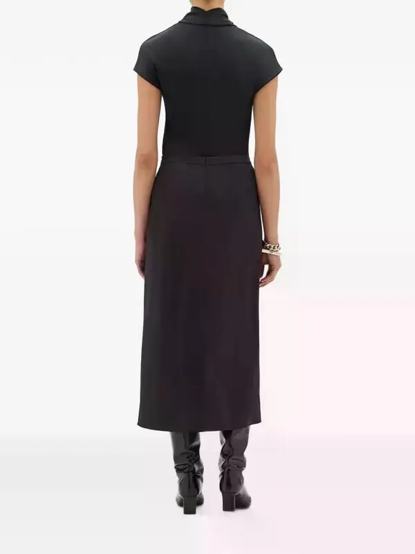 Another Tomorrow Cowl-neck Cap-sleeve Top