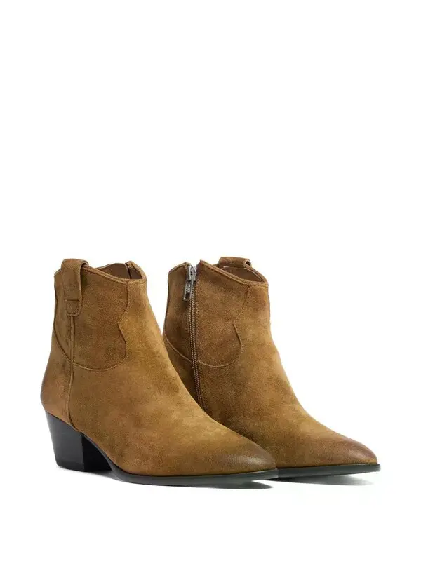Ash Fame Suede Cowboy Boots - Brown