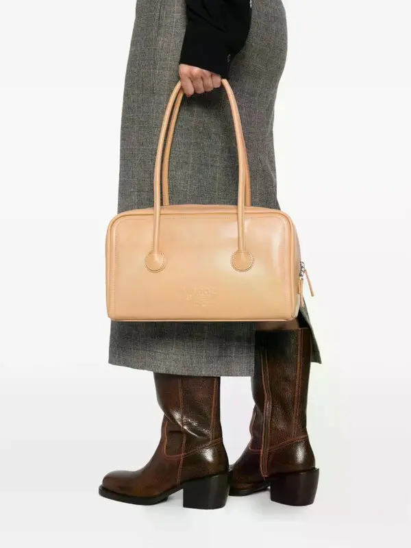 MARGESHERWOOD Logo-embossed Leather Tote Bag - Neutrals