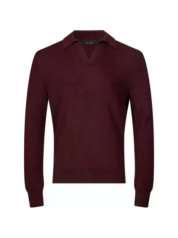 Tagliatore Zayn Fine-knit Open-collar Polo Shirt
