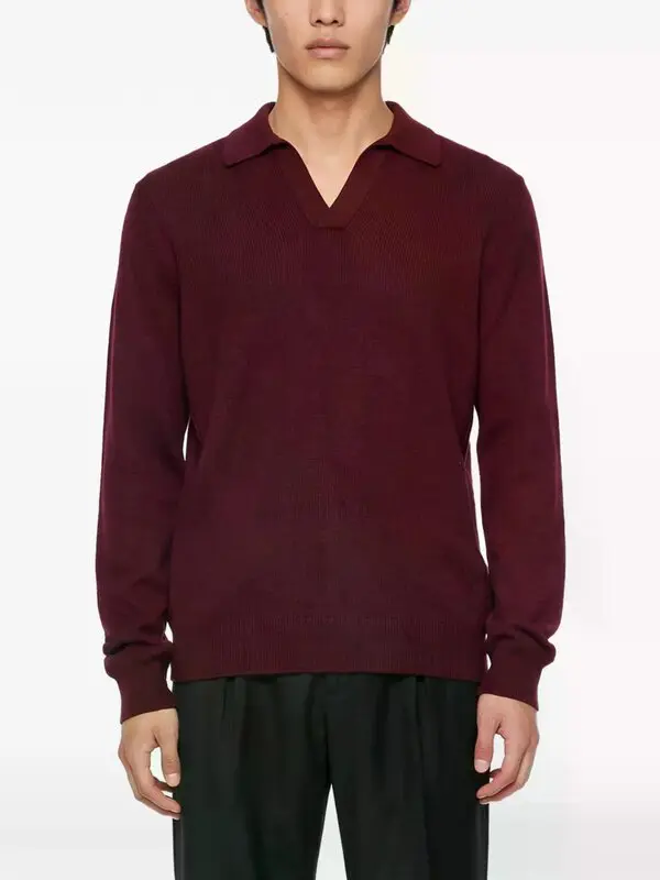 Tagliatore Zayn Fine-knit Open-collar Polo Shirt
