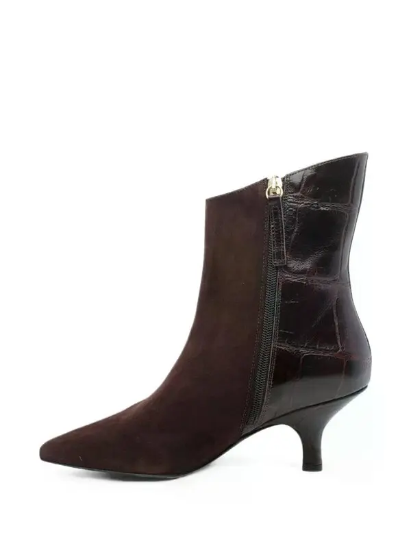 ANGEL ALARCON Croc-effect Panelled Suede Boots