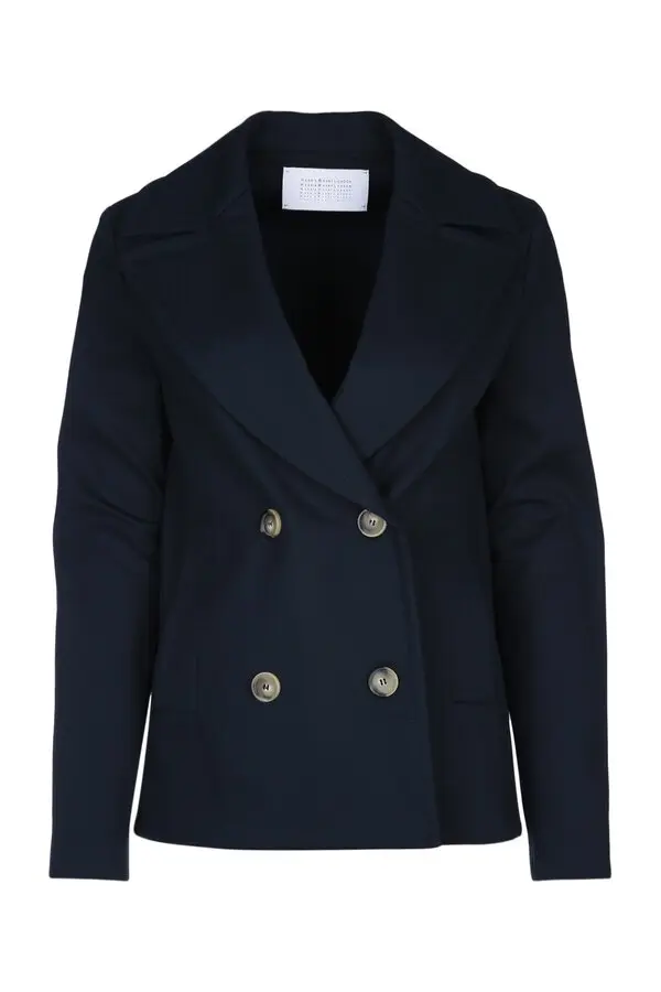 Harris Wharf London Women Peacoat Diagonal Crafted With Loro Piana Fab - Multicolor