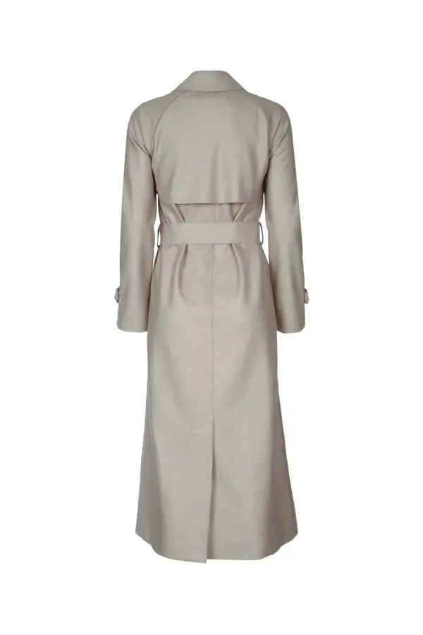 Harris Wharf London Women Long Raglan Trench Light Pressed Wool - Multicolor