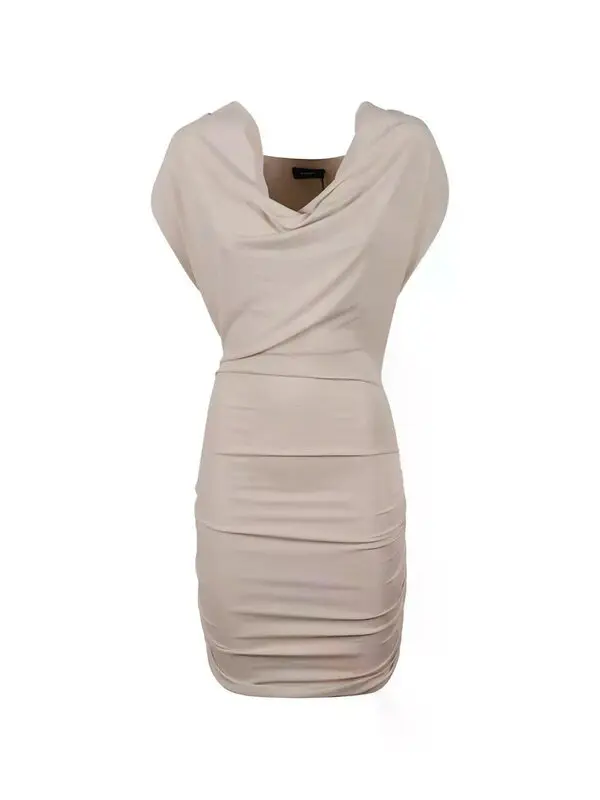 Wardrobe.NYC Draped Cowl-neck Mini Dress