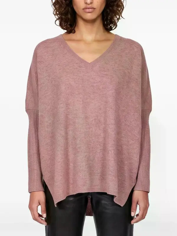 GOTHA Faustine Ribbed-knit V-neck Sweater