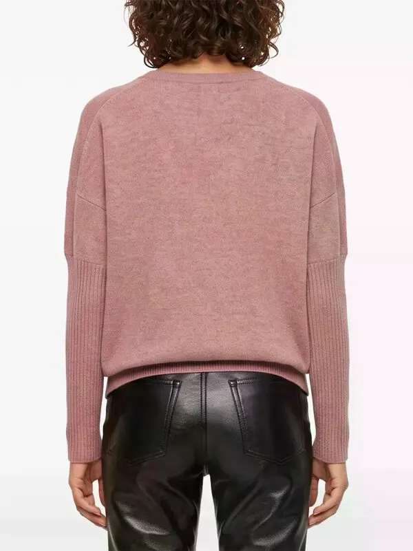GOTHA Faustine Ribbed-knit V-neck Sweater