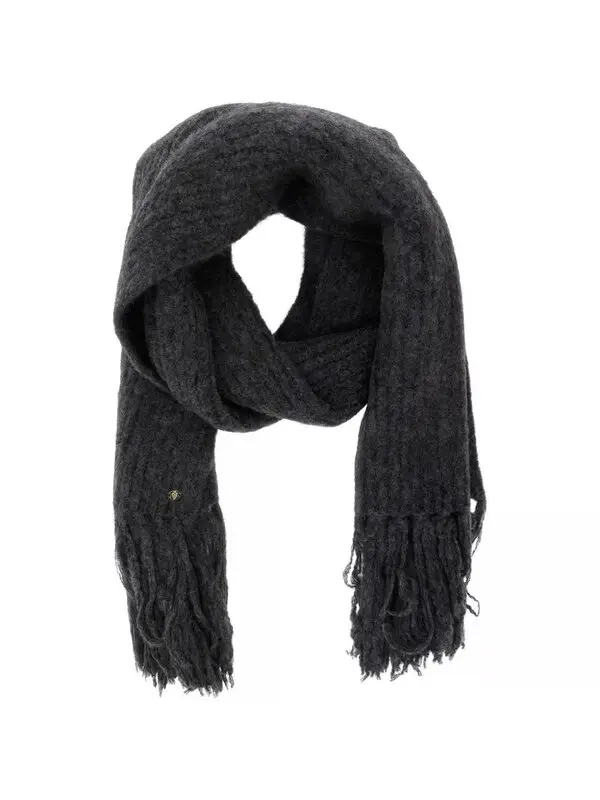 Helen Kaminski Fringed Ribbed-knit Scarf - Grey