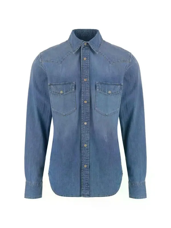 JACOB COHЁN Western-style Denim Shirt - Blue
