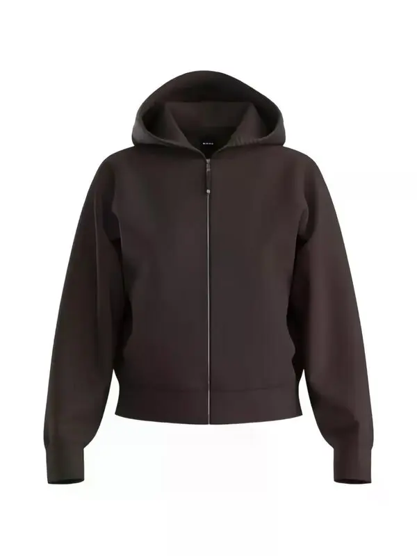 BOSS Loose-fit Zip-up Hoodie In Scuba Jersey - Brown