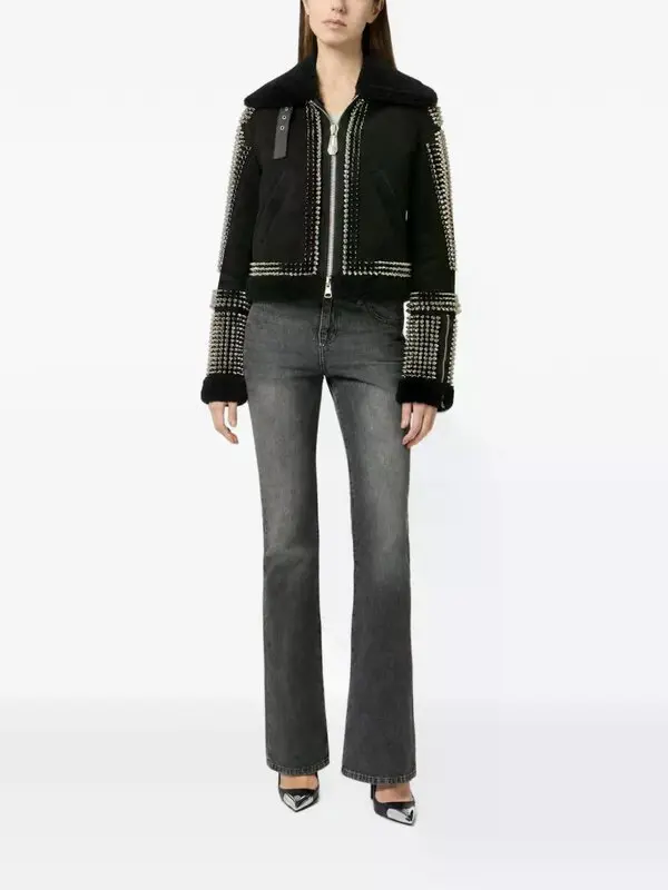 Philipp Plein Stud-embellished Cropped Jacket