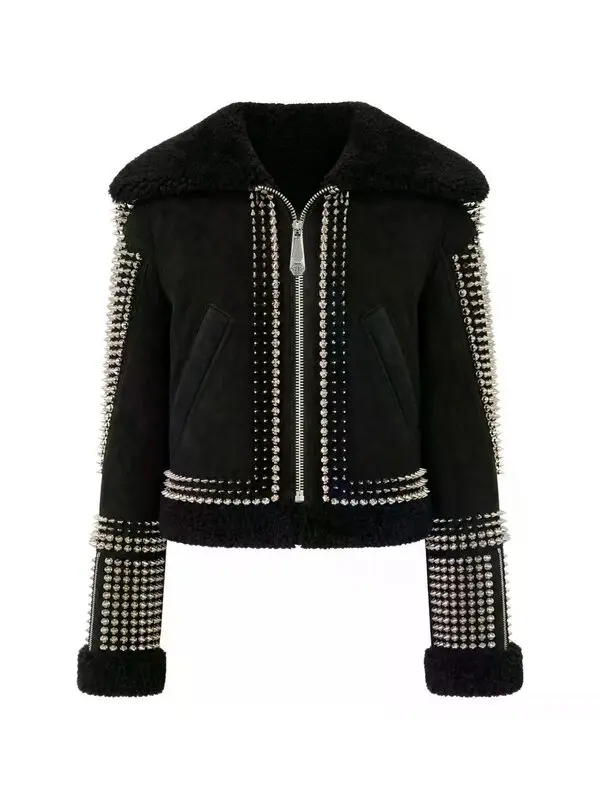Philipp Plein Stud-embellished Cropped Jacket - Black