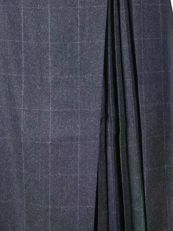 Sibel Saral Windowpane Pleated Maxi Skirt