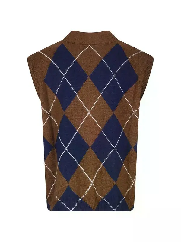 BE YOU Argyle-knit Cashmere Vest