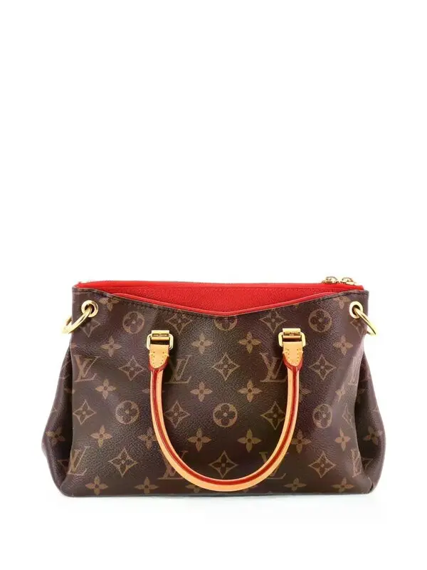 LOUIS VUITTON Pallas Tote Monogram Canvas With Leather Bb Shoulder Bag - Red