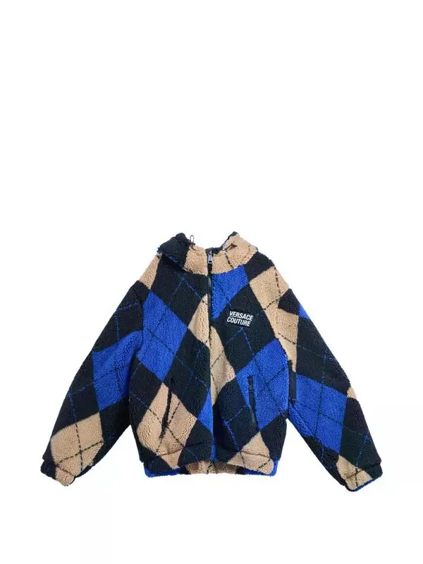 Versace Argyle Hooded Jacket - Blue