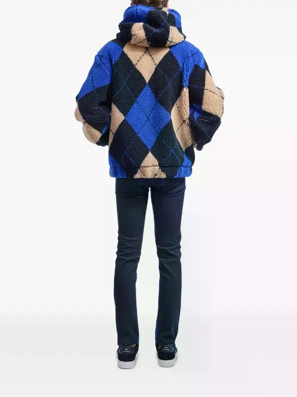 Versace Argyle Hooded Jacket - Blue