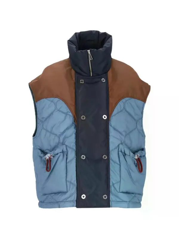 MARBELL Quilted Panelled Gilet - Blue
