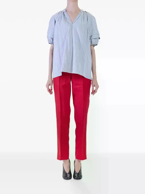 Paul Smith Striped Ruffle-sleeve Blouse