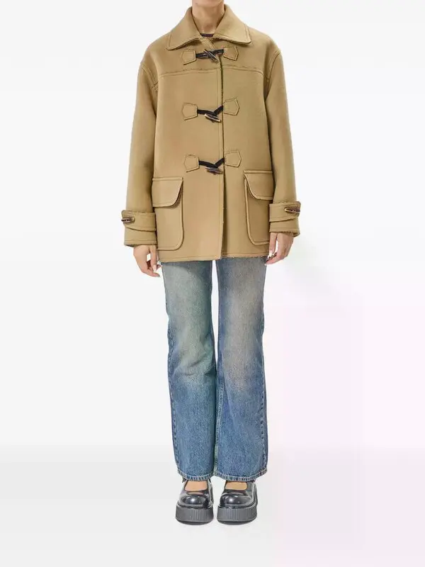 Moschino Toggle-fastening Notch-lapel Coat - Neutrals