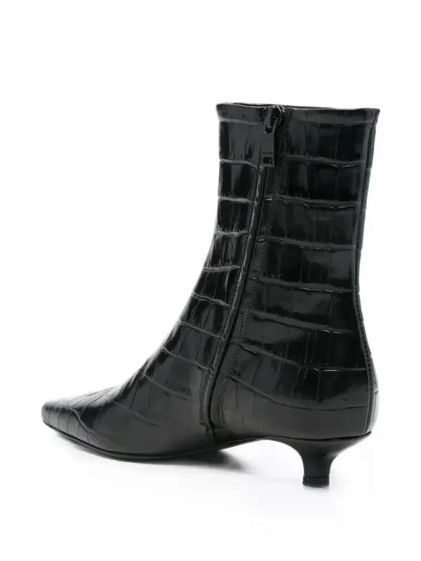 TOTEME Croc-effect Pointed-toe Boots
