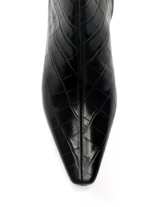 TOTEME Croc-effect Pointed-toe Boots