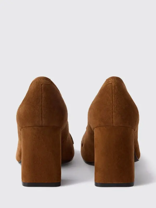 Furla Suede Pumps With A High Block Heel And Squared Toe