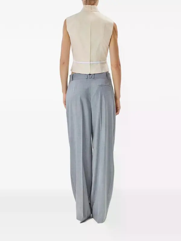 Moschino Pleated Wide-leg Trousers - Grey