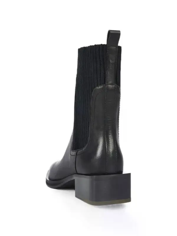 Paul Smith Matola Ribbed-knit Leather Chelsea Boots