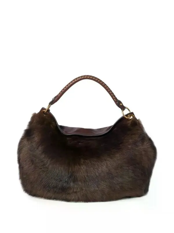 Miu Miu Rendez-vous Shearling And Nappa Leather Bag With Studs