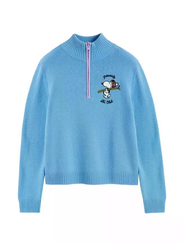 Chinti & Parker Snoopy Quarter-zip Sweater