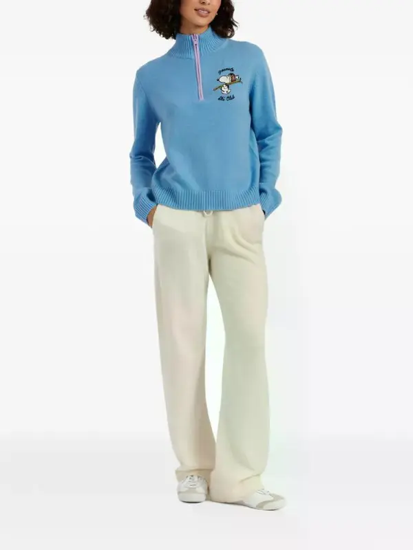 Chinti & Parker Snoopy Quarter-zip Sweater