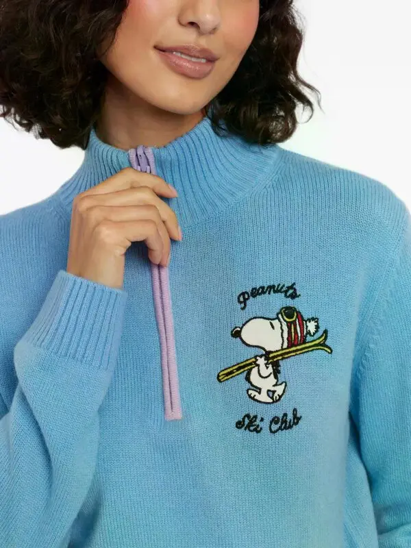 Chinti & Parker Snoopy Quarter-zip Sweater