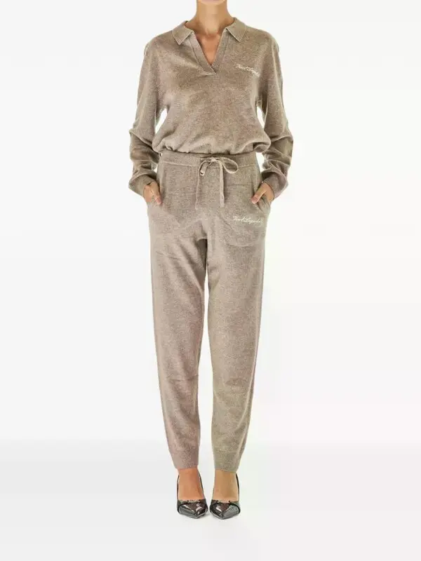 Karl Lagerfeld Logo-embroidered Cashmere Track Pants