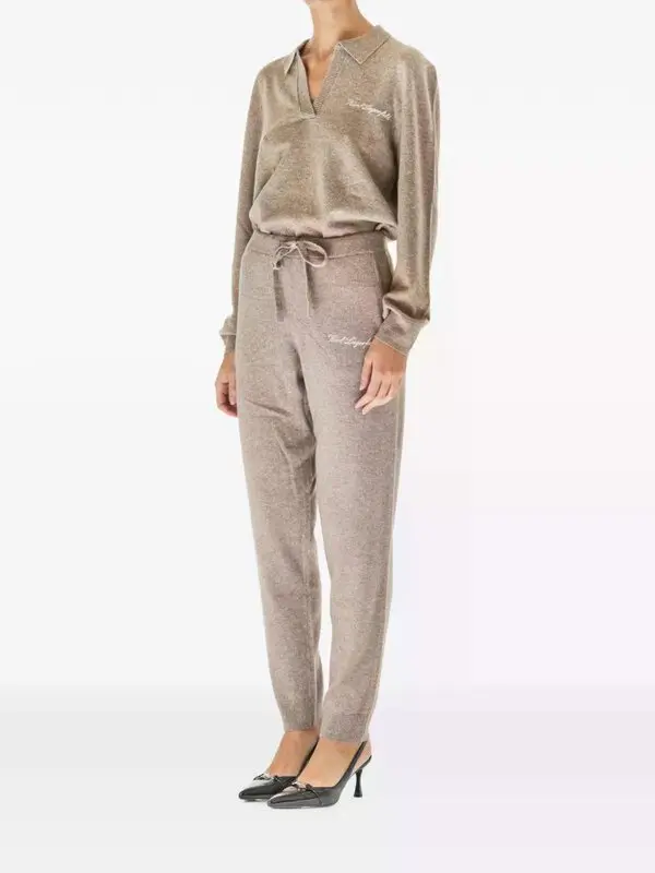 Karl Lagerfeld Logo-embroidered Cashmere Track Pants