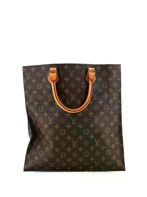 LOUIS VUITTON Vintage Sac Plat Bag Monogram Canvas Tote Bag - Brown
