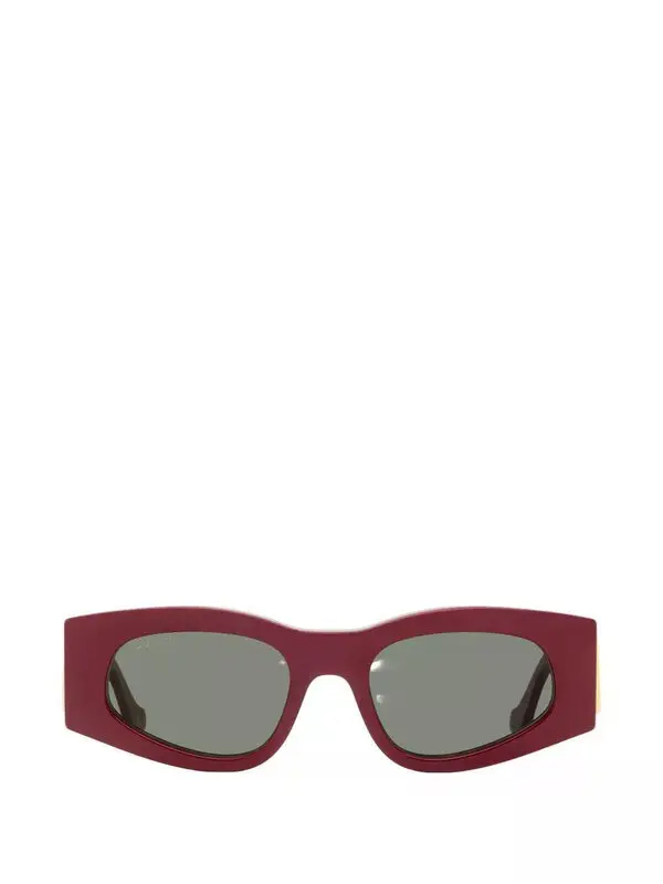 Gucci Geometric-frame Sunglasses - Red