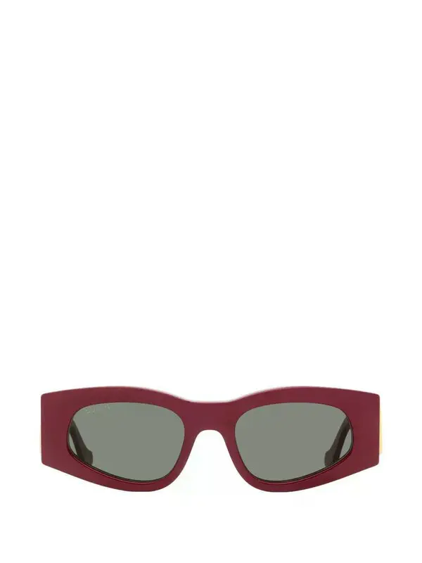 Gucci Geometric-frame Sunglasses - Red