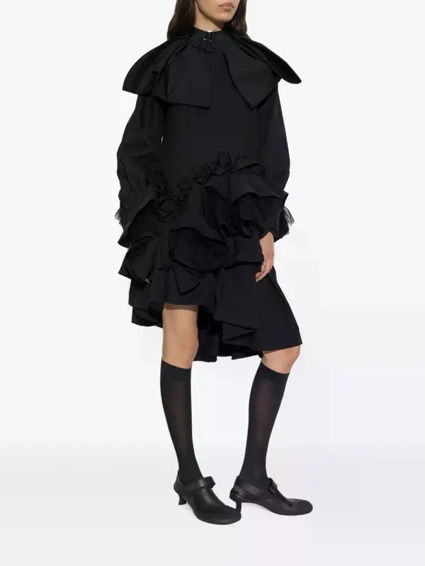 Noir Kei Ninomiya Ruffled Asymmetric Midi Dress