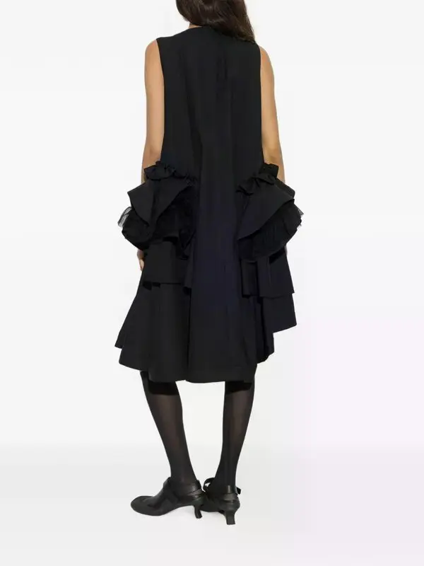 Noir Kei Ninomiya Ruffled Asymmetric Midi Dress